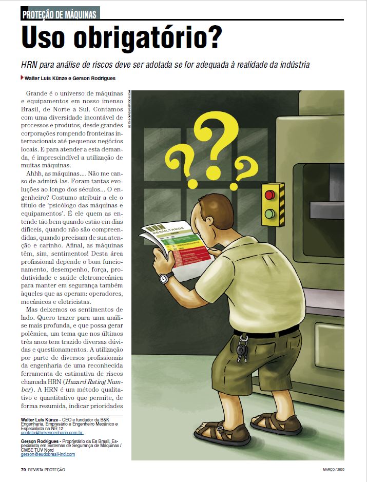 Artigo HRN (Hazard Rating Number) na Norma NR-12 Eficácia X ...